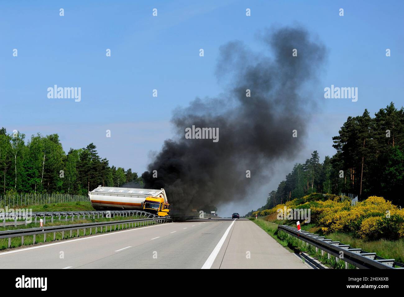 burning tanker, tanker, road, disaster, pollution, smoke, flames ...