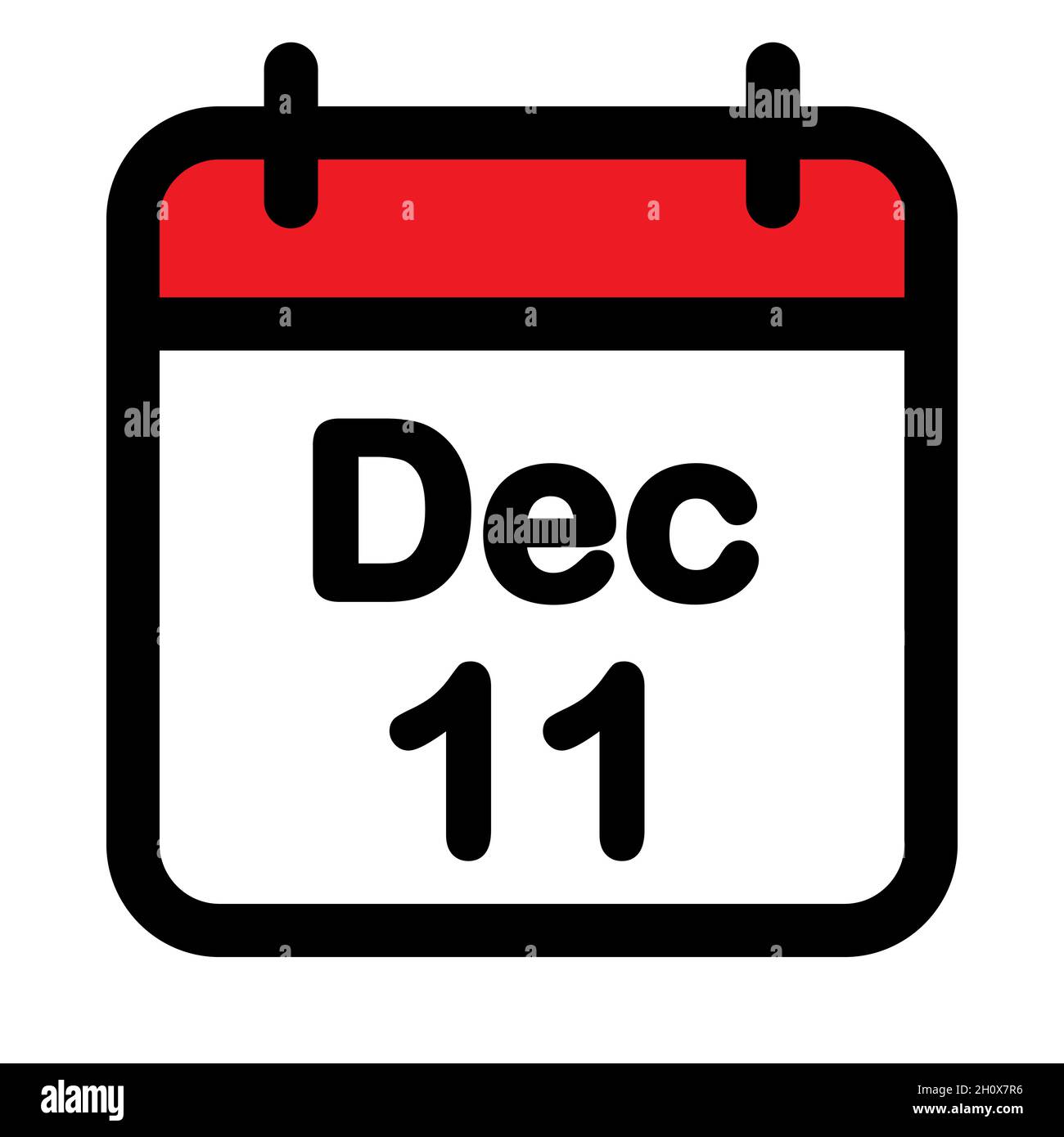 Calendar icon eleventh December, vector illustration Stock Vector Image ...