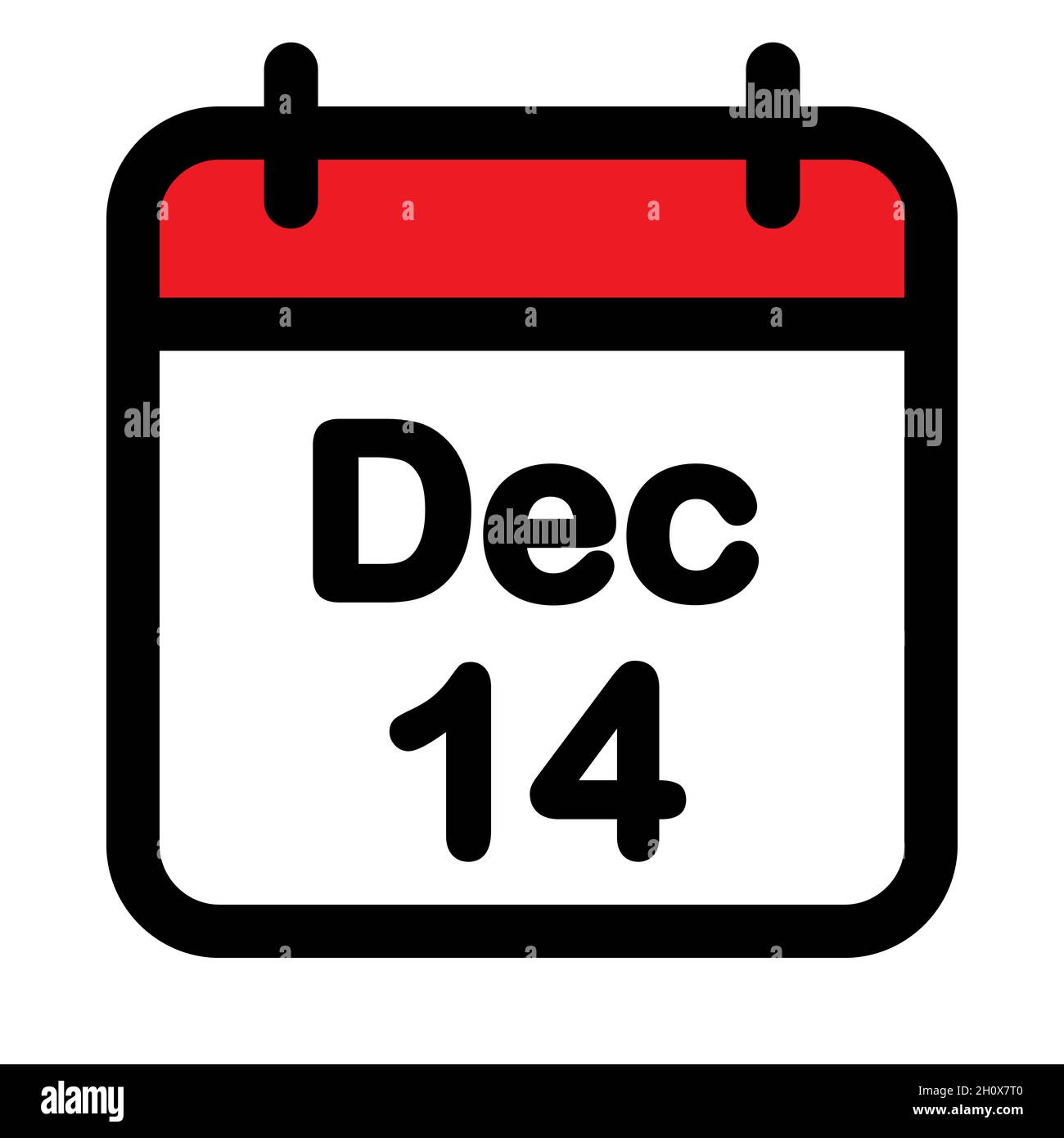 Calendar icon fourteenth December, vector illustration Stock Vector ...