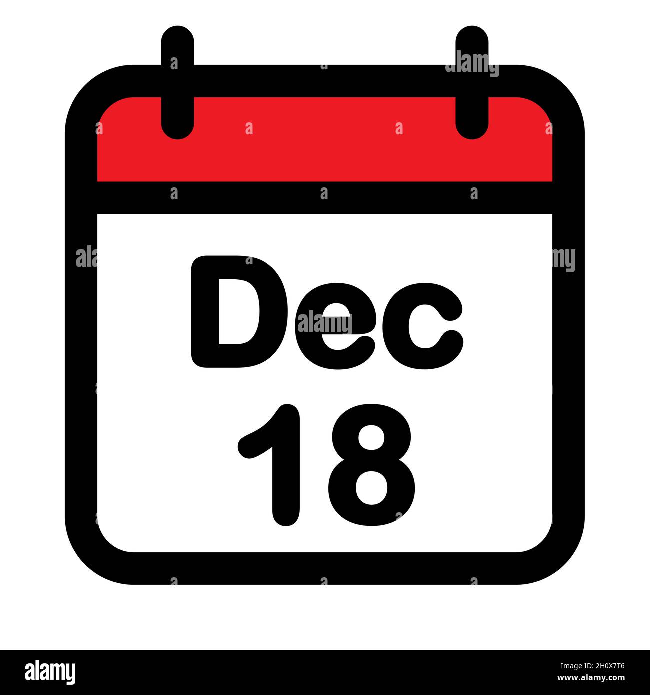 Calendar icon eighteenth December, vector illustration Stock Vector ...