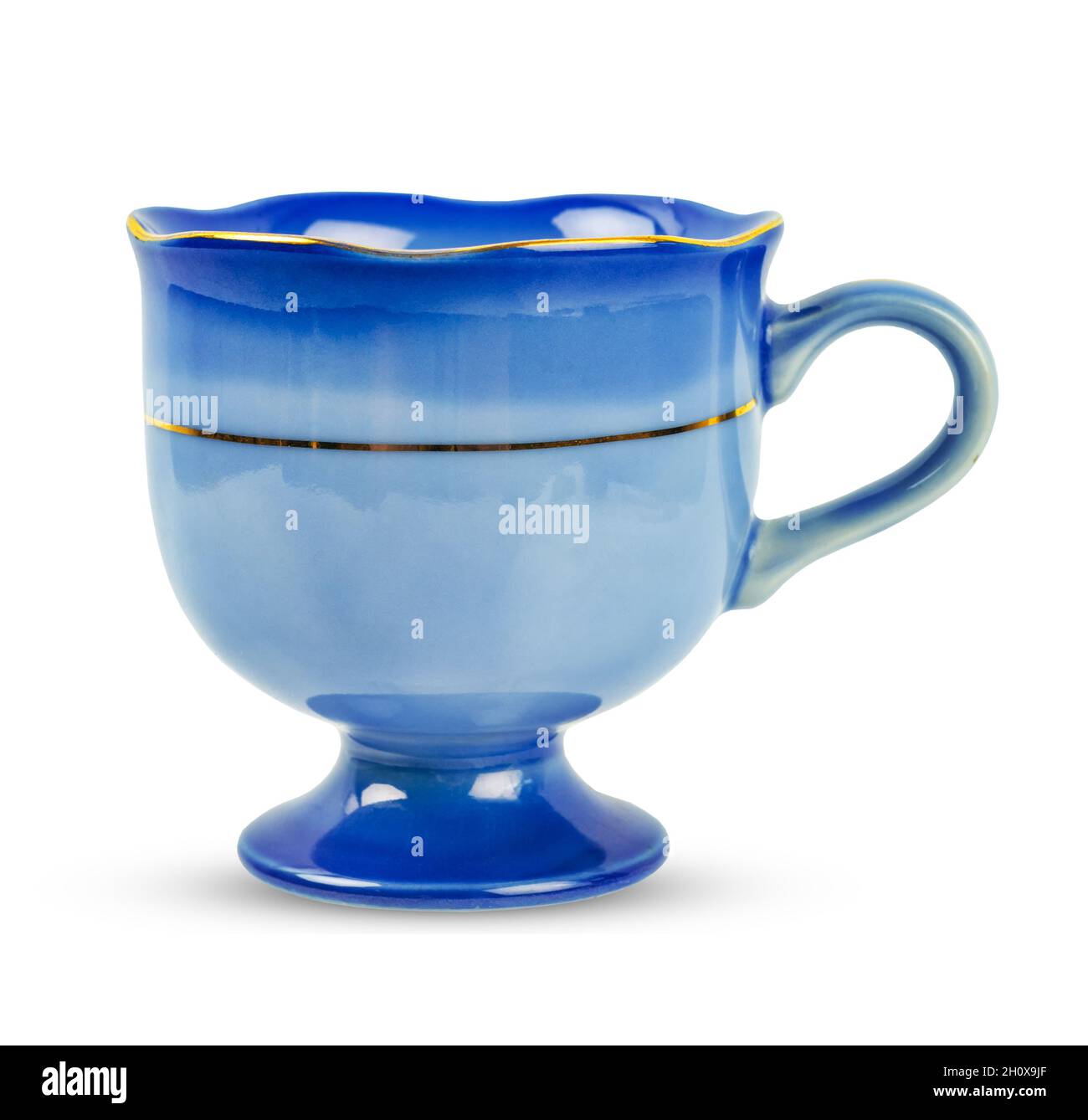 Vintage blue tea cup isolated on white backgrounds, include clipping ...