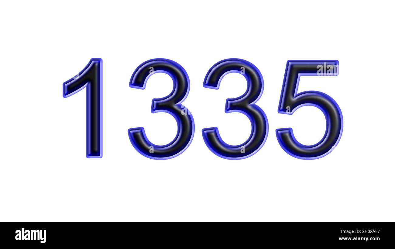 blue 1335 number 3d effect white background Stock Photo - Alamy