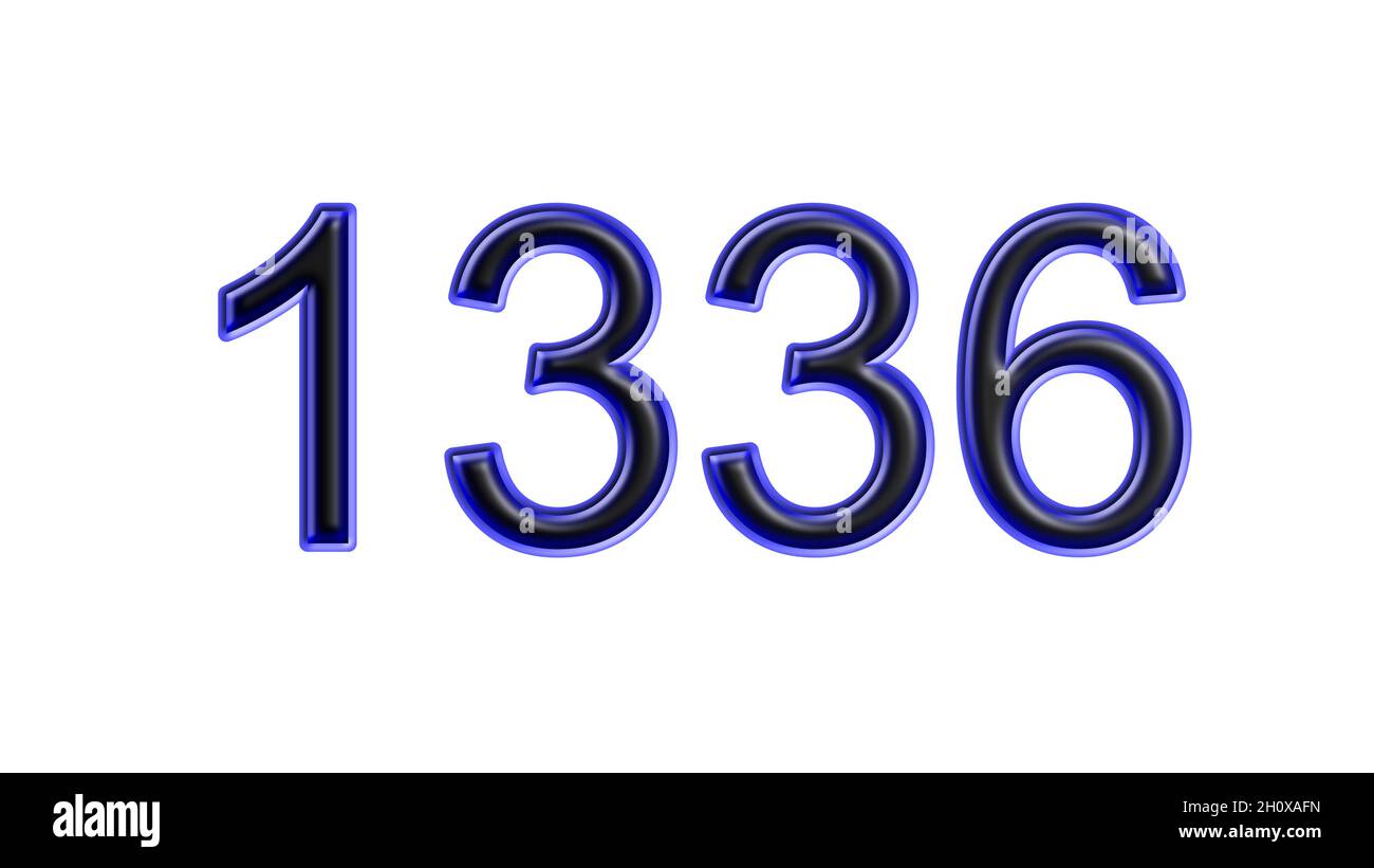 blue 1336 number 3d effect white background Stock Photo - Alamy