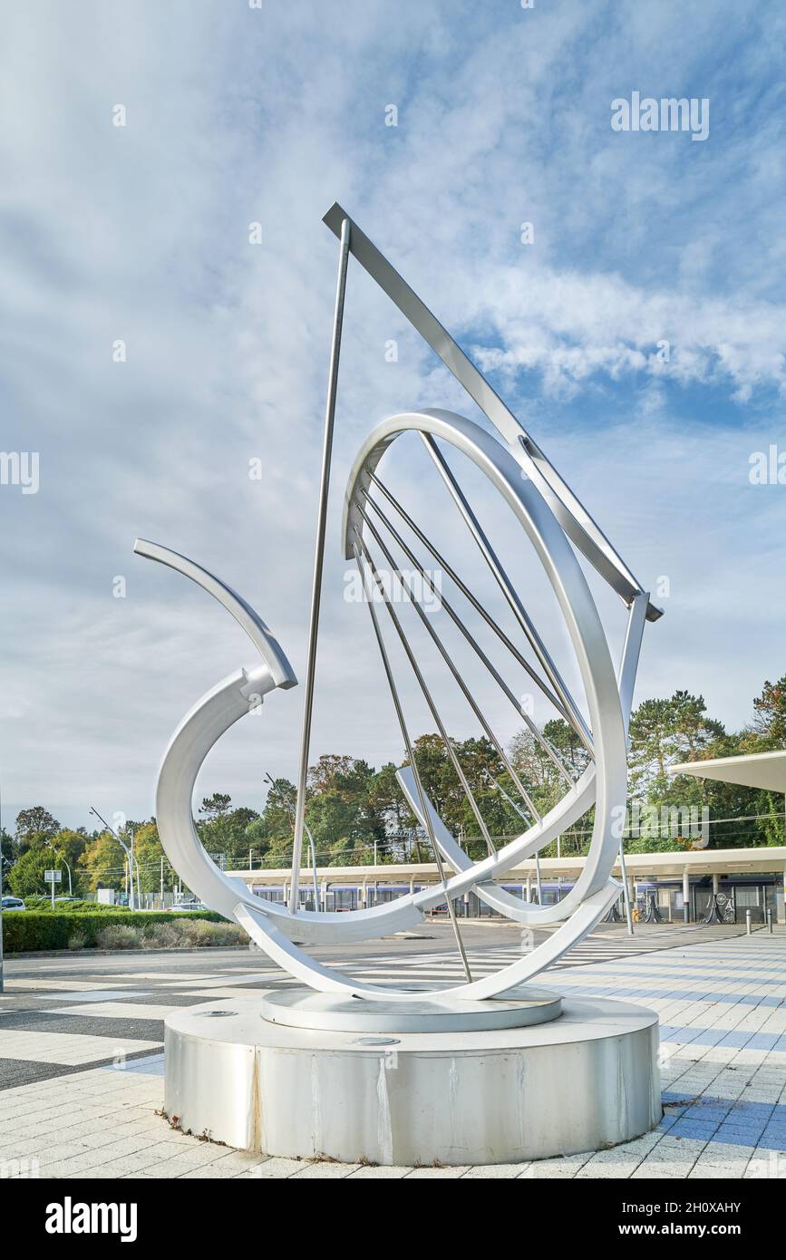 In the open air concourse of the railway station at Corby, England, a ...