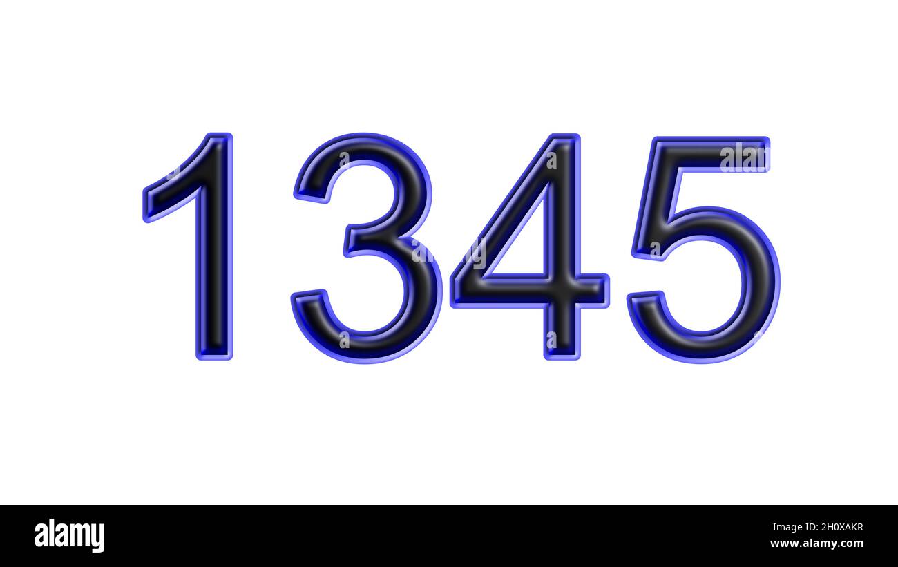blue 1345 number 3d effect white background Stock Photo - Alamy