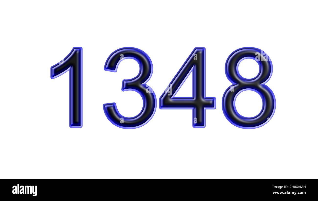 blue 1348 number 3d effect white background Stock Photo - Alamy