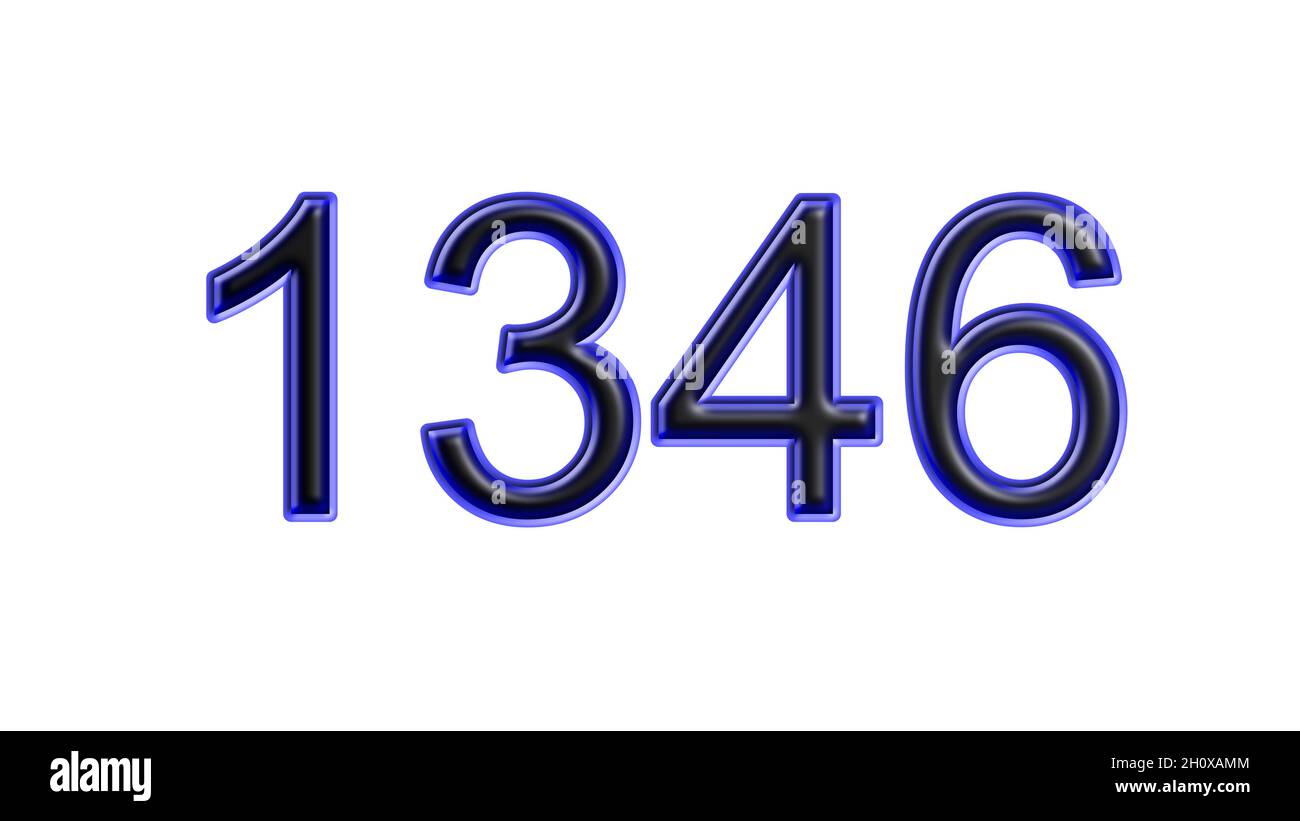 blue 1346 number 3d effect white background Stock Photo - Alamy