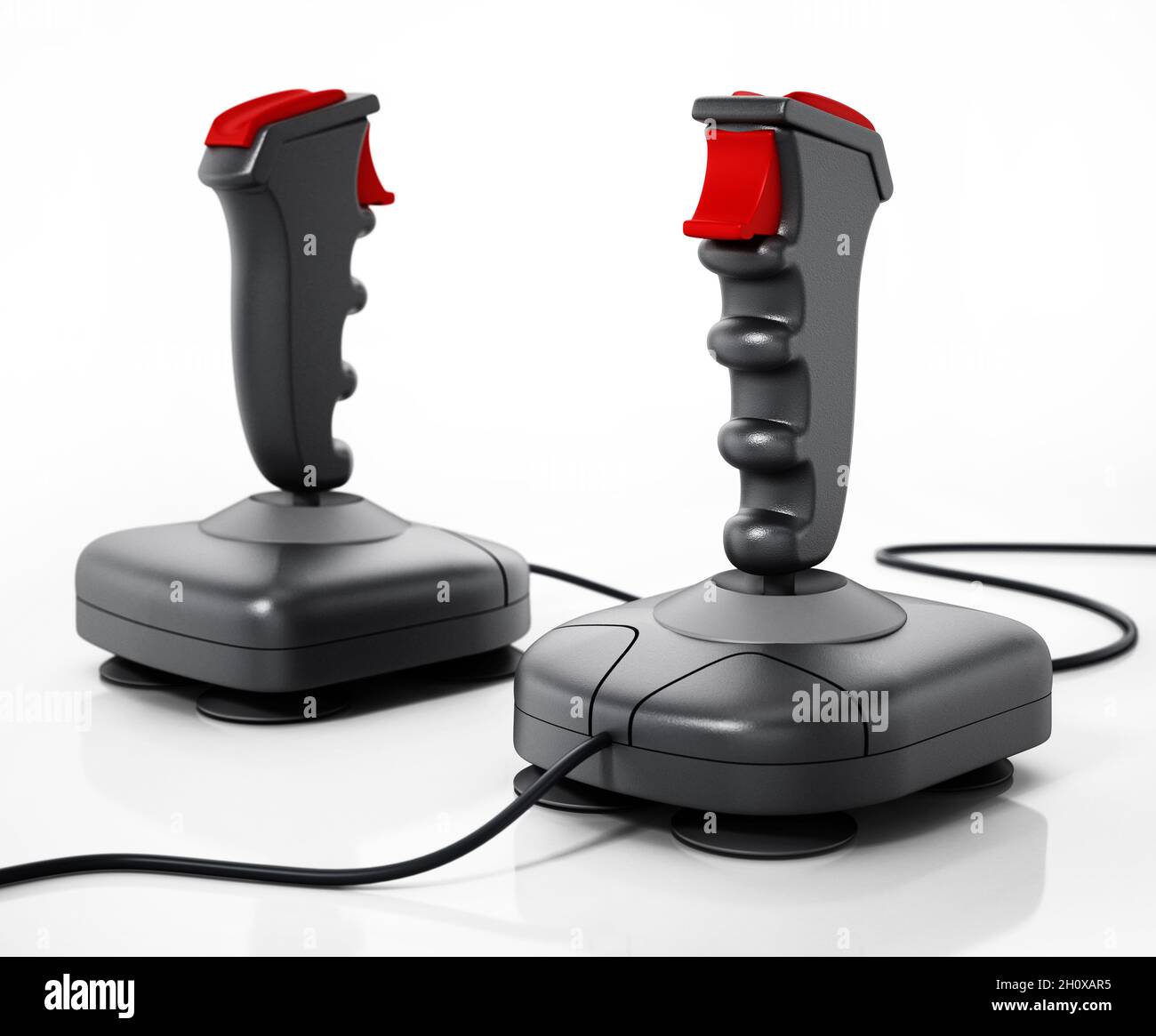 Vintage joystick isolated on white background. 3D illustration Stock ...