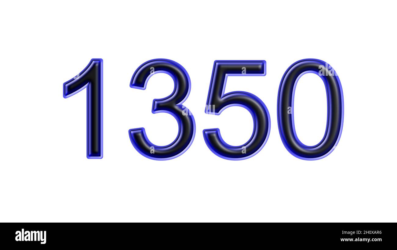 blue 1350 number 3d effect white background Stock Photo - Alamy