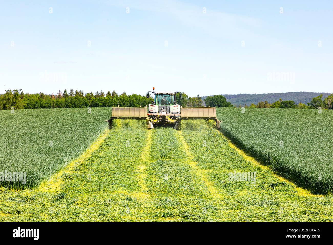 Tractor cutting grass hi-res stock photography and images - Alamy