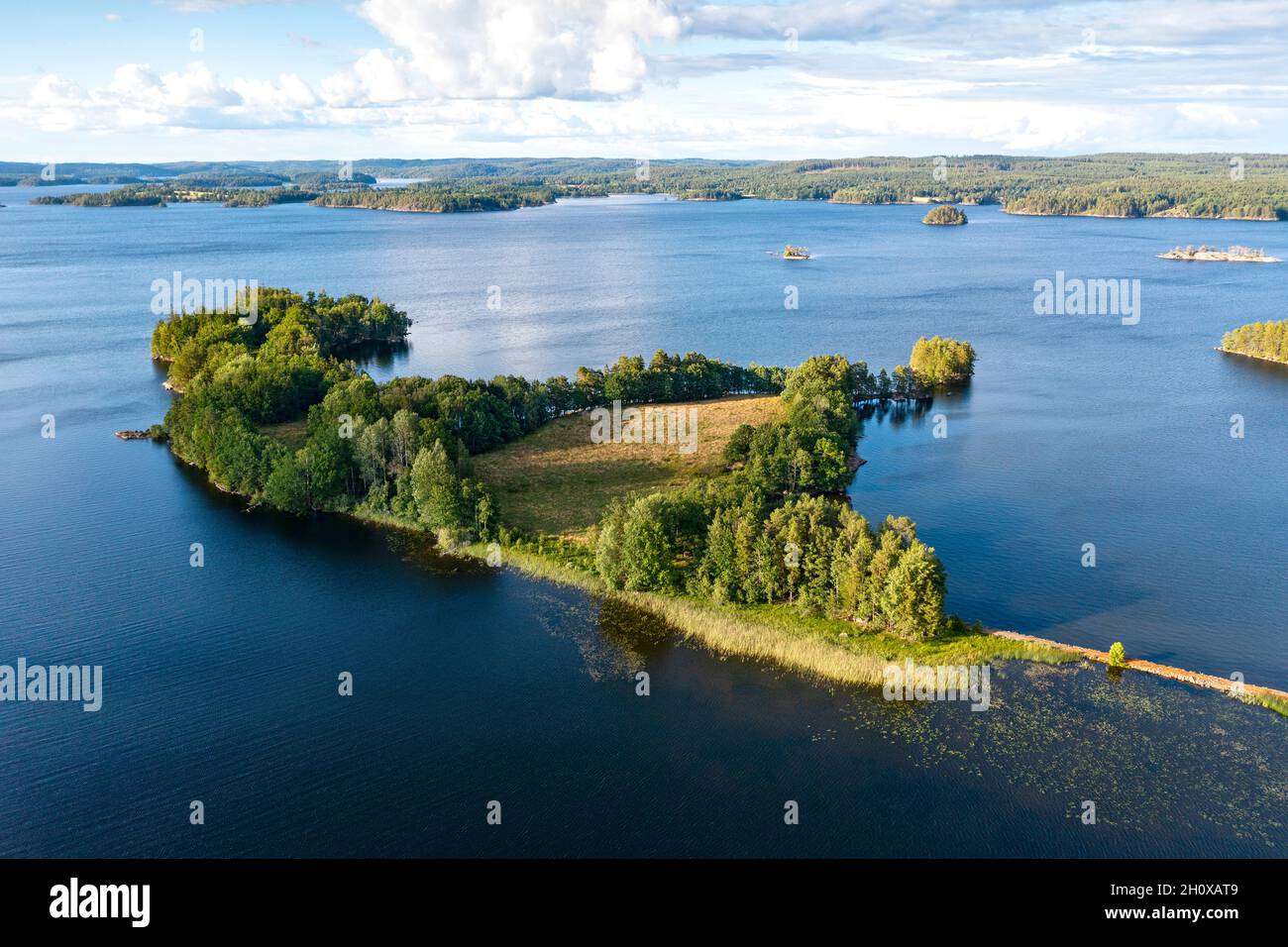 Aerial view of island Stock Photo - Alamy