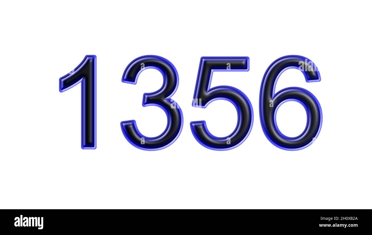 blue 1356 number 3d effect white background Stock Photo - Alamy