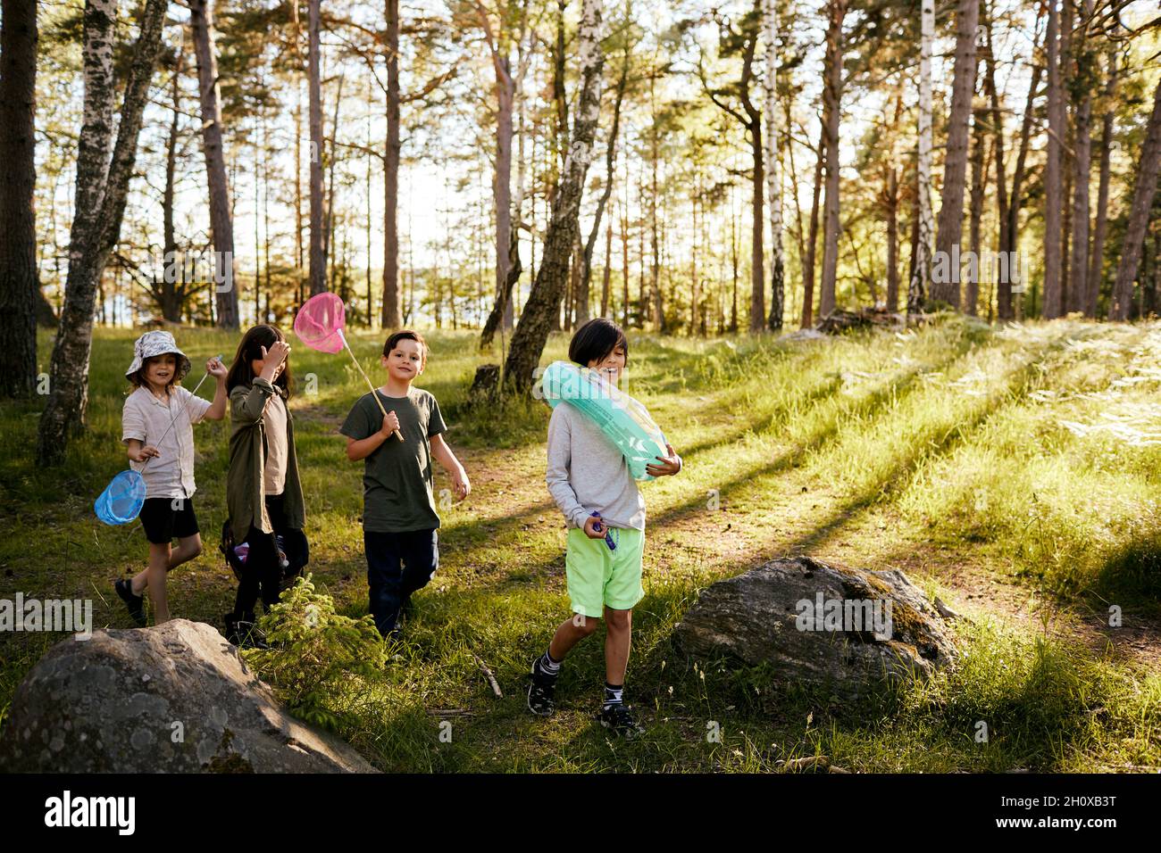 Children walk forest hi-res stock photography and images - Alamy