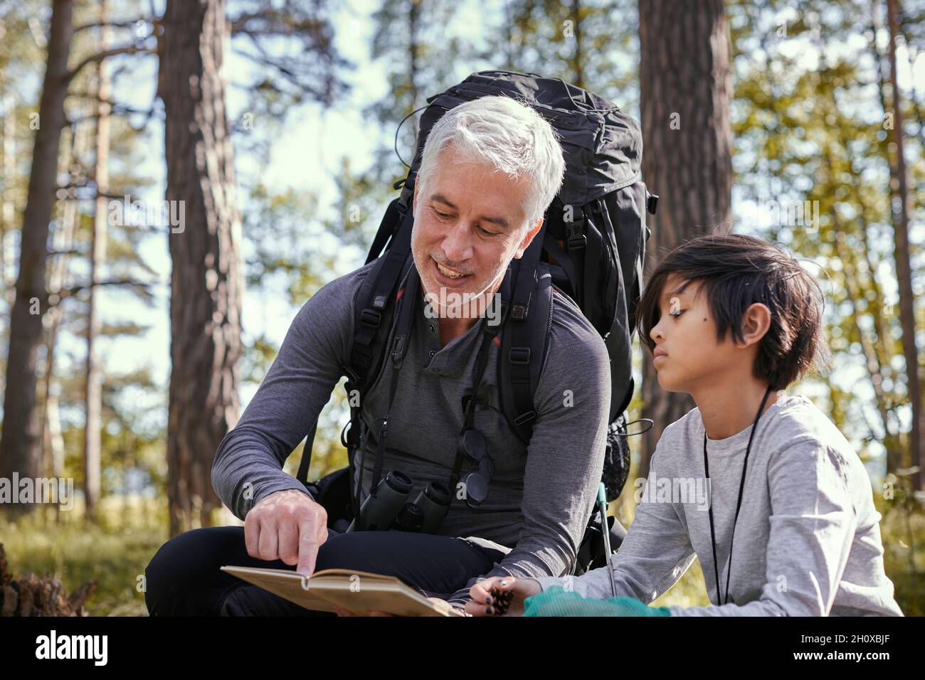 Father son outdoors hiking hi-res stock photography and images - Alamy