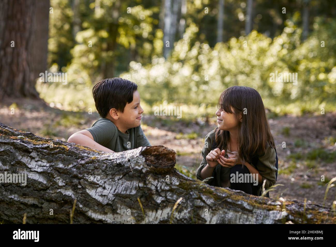 Brunette girl near tree hi-res stock photography and images - Alamy