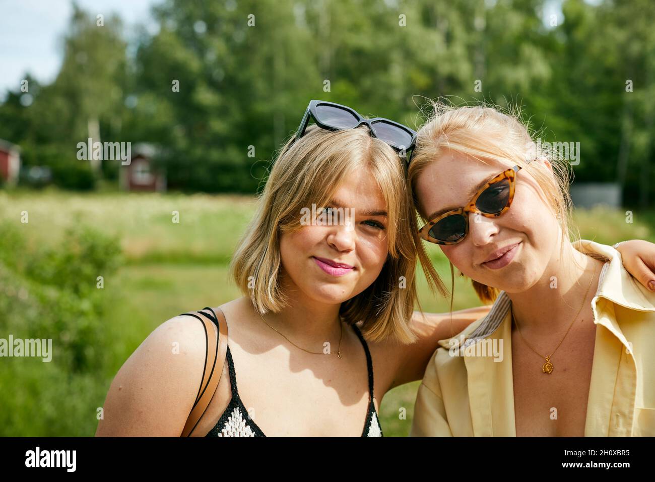 Portrait of two young women Stock Photo - Alamy