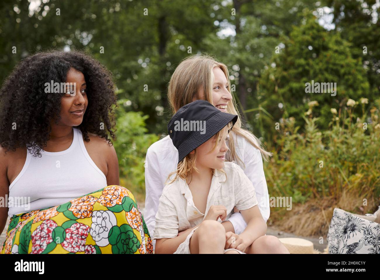 Two women and girl having fun together Stock Photo - Alamy