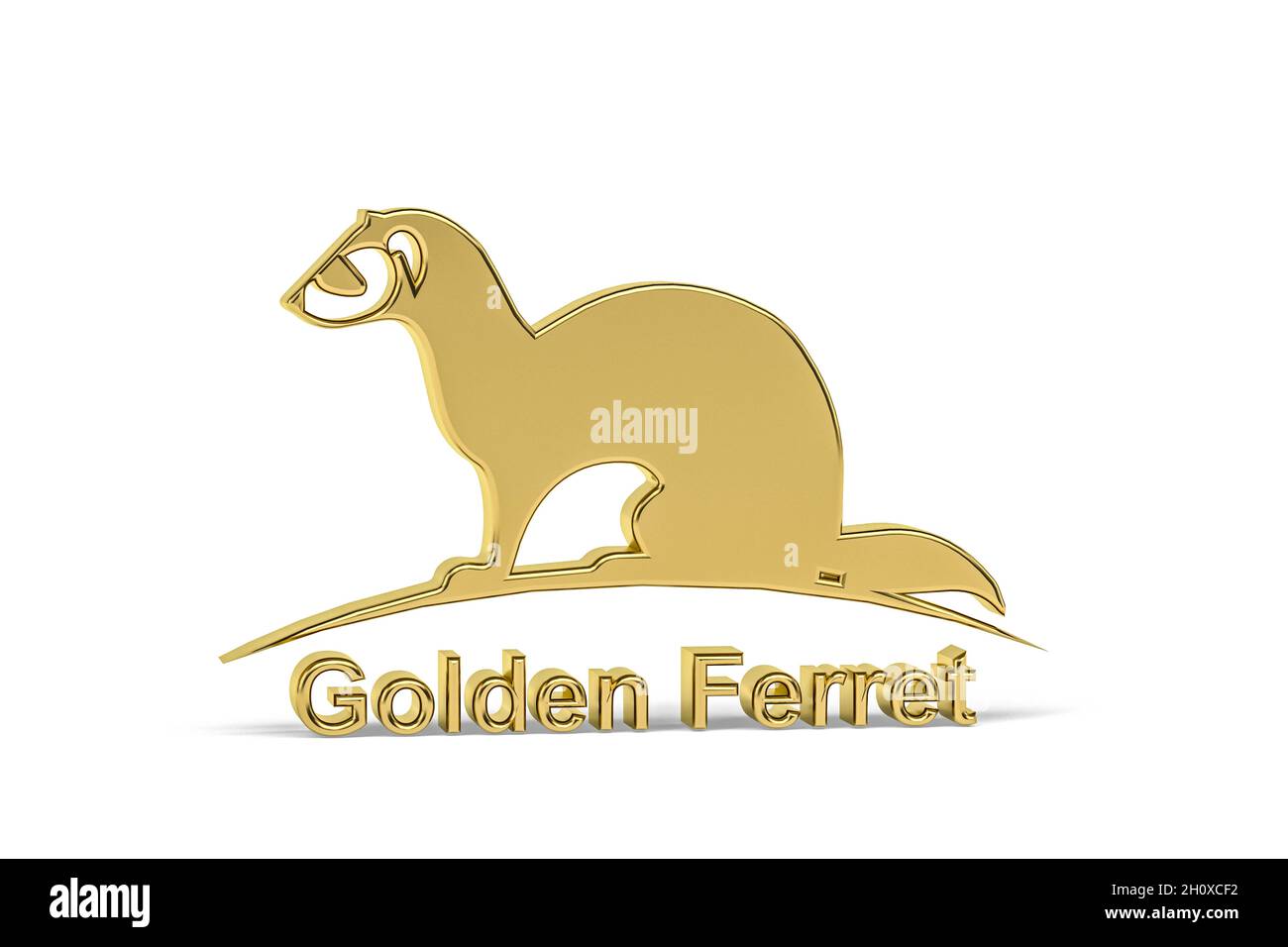Golden ferret icon isolated on white background - 3D render Stock Photo ...