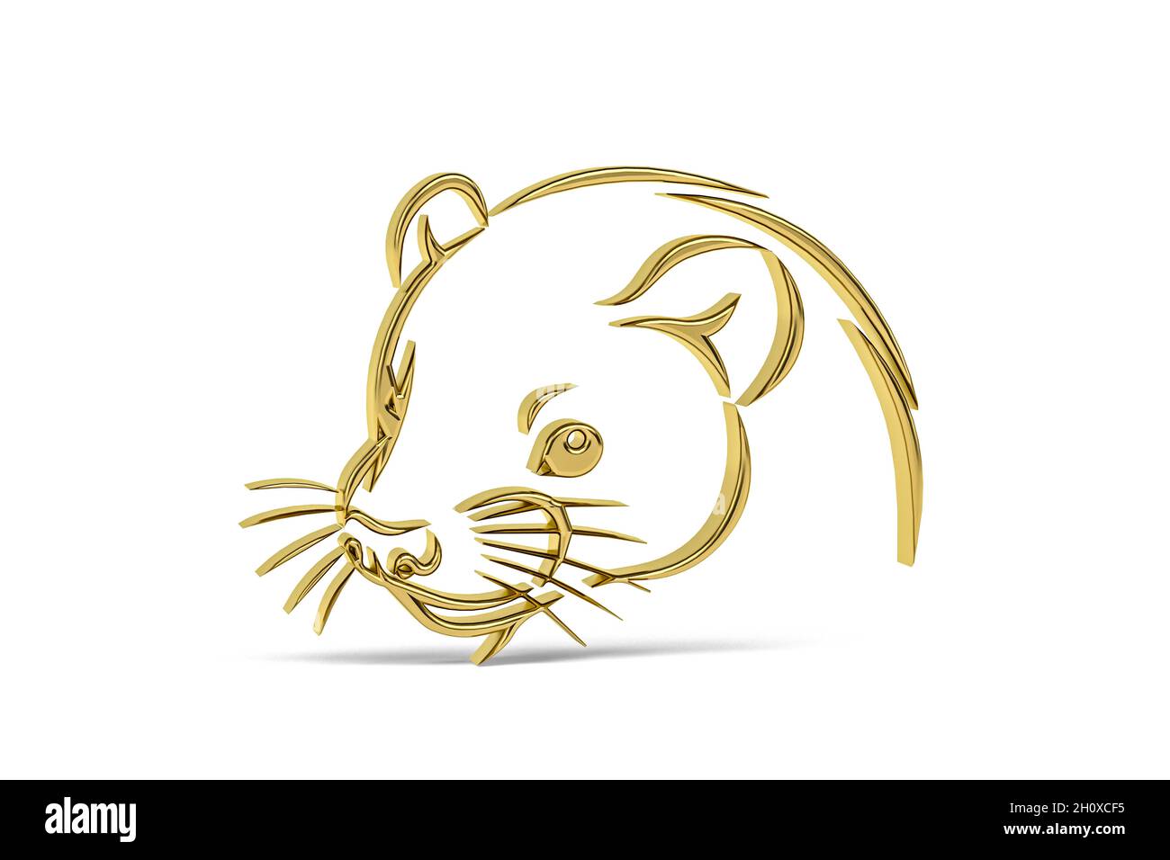 Golden ferret icon isolated on white background - 3D render Stock Photo ...