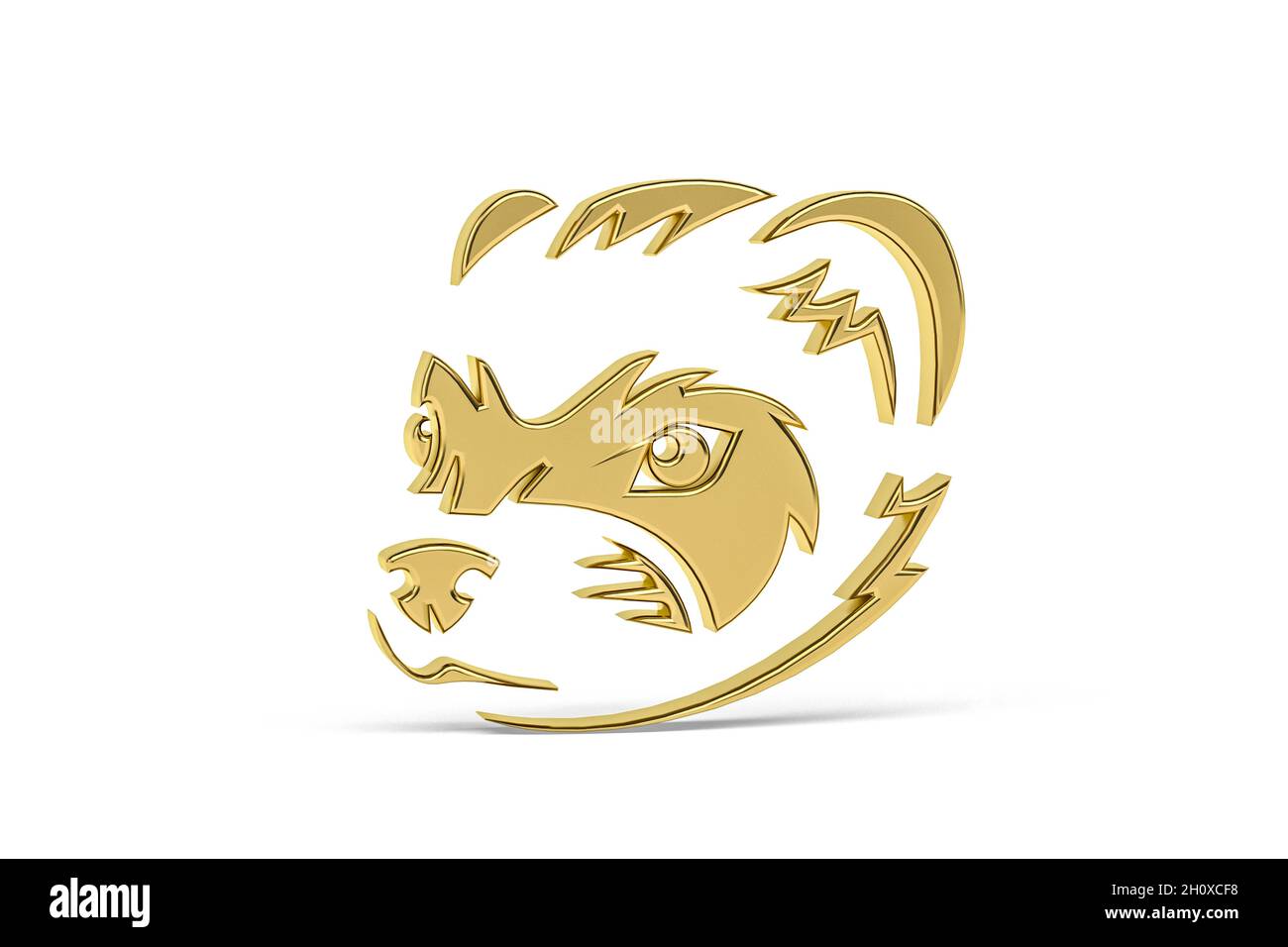 Golden ferret icon isolated on white background - 3D render Stock Photo ...