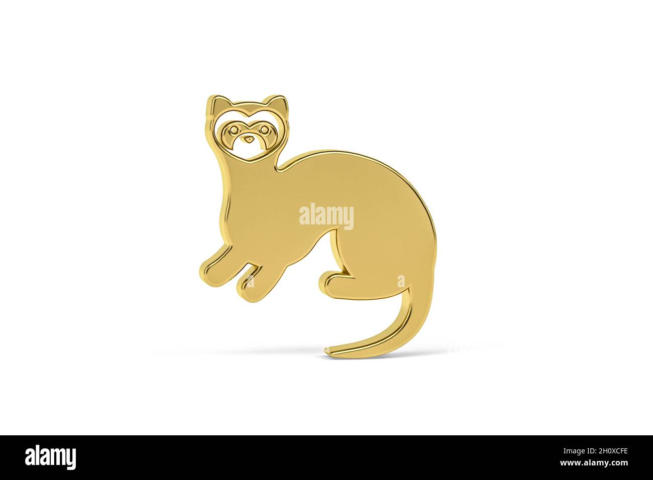 Golden ferret icon isolated on white background - 3D render Stock Photo ...