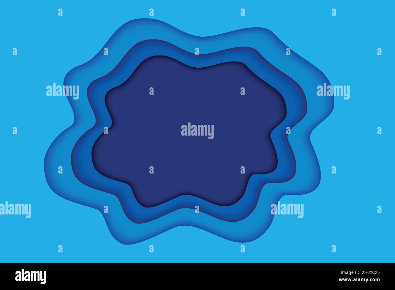 Blue paper layer abstract background. Paper cut layered with space for ...