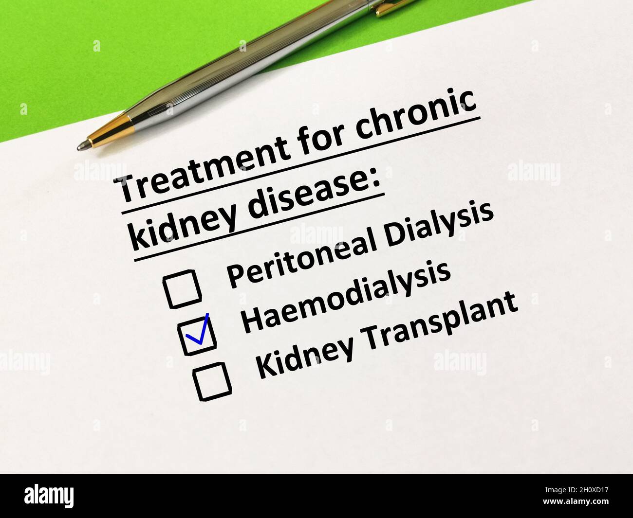 One person is answering question about kidney disease treatment. He ...