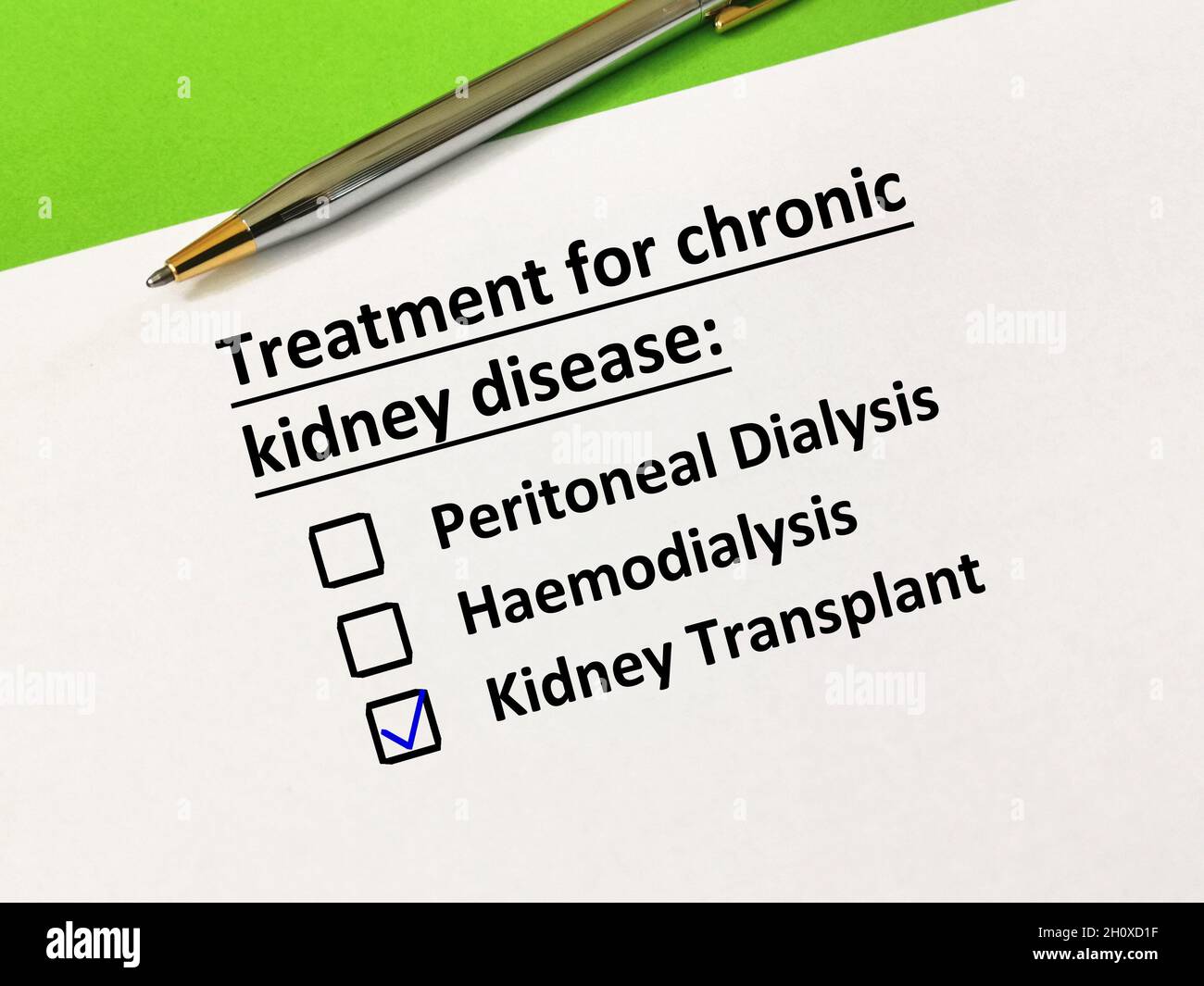 One person is answering question about kidney disease treatment. He ...