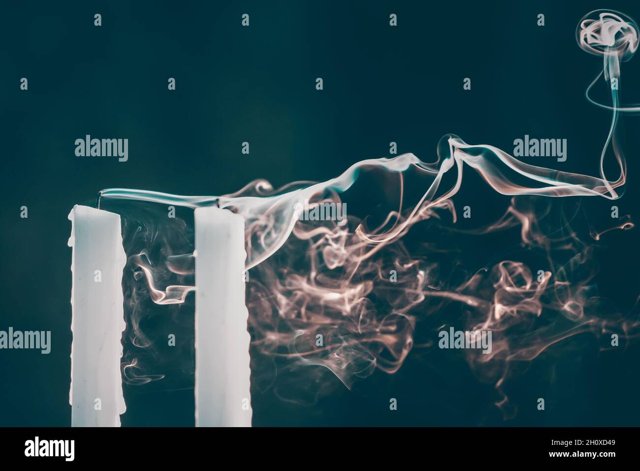 Extinguished candle with smoke (Metaphor of the death Stock Photo - Alamy