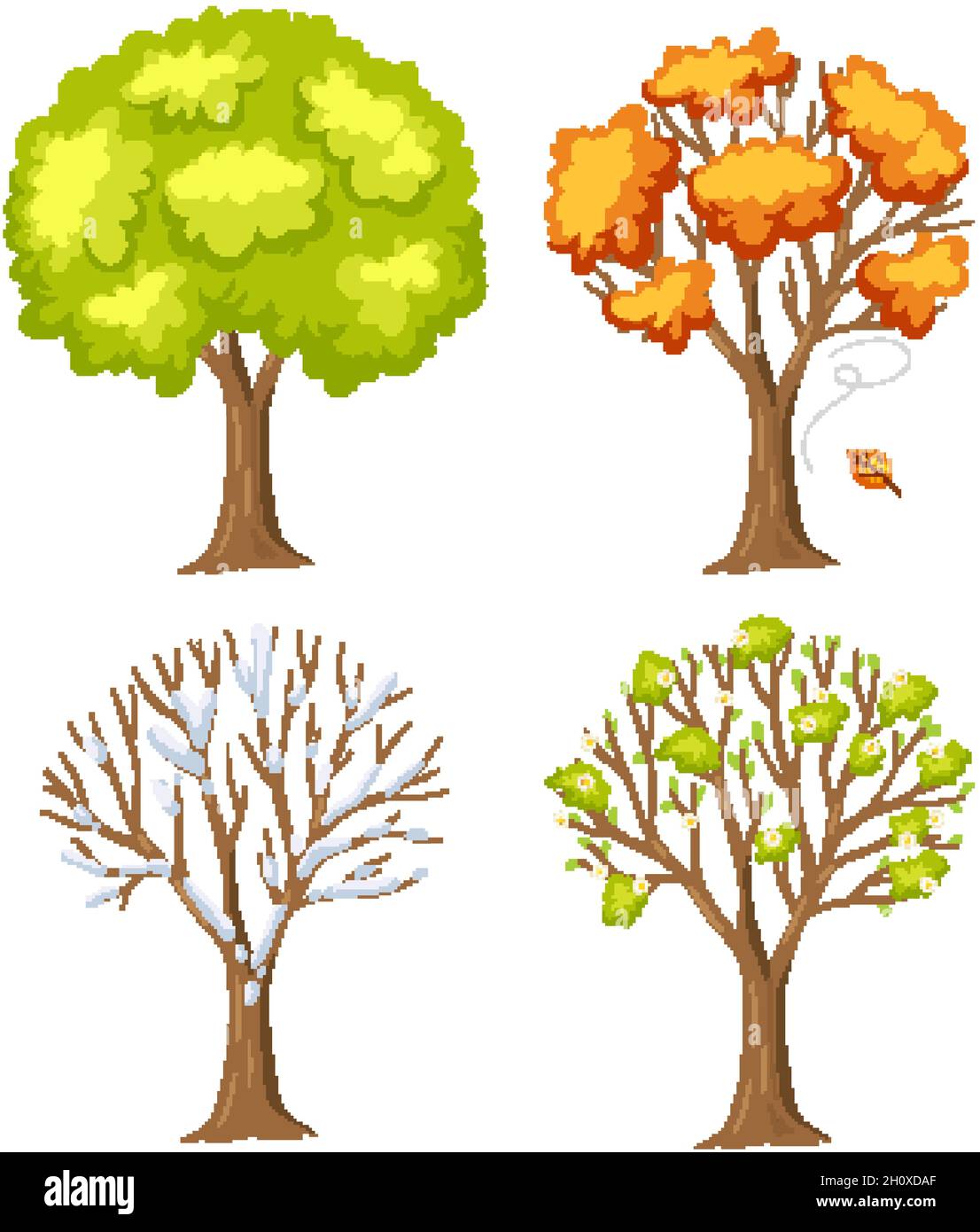 Set of tree in different season illustration Stock Vector Image & Art ...