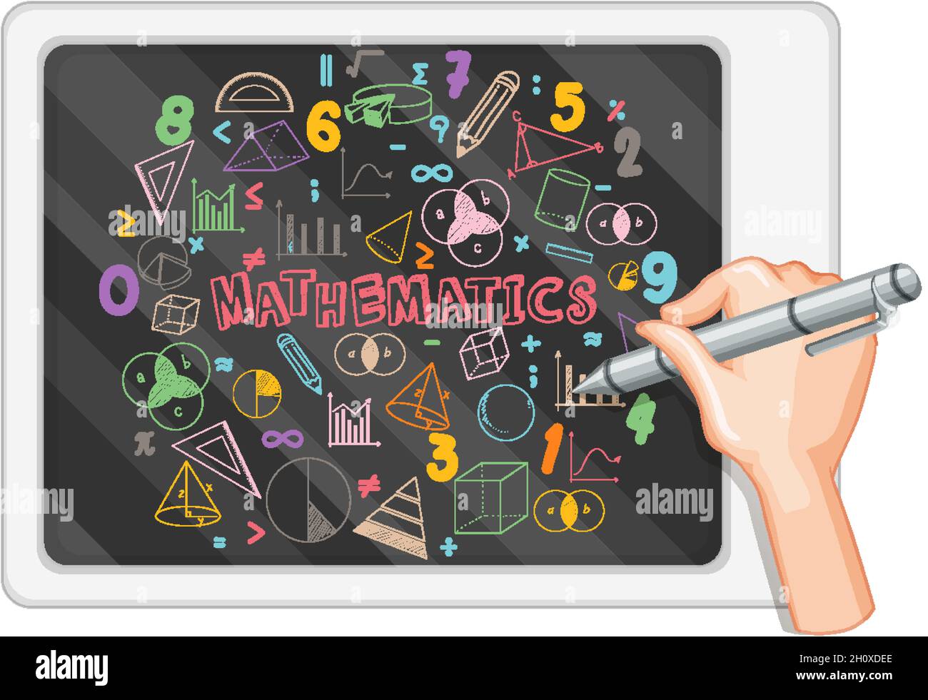 Hand writing math formula on blackboard illustration Stock Vector Image ...