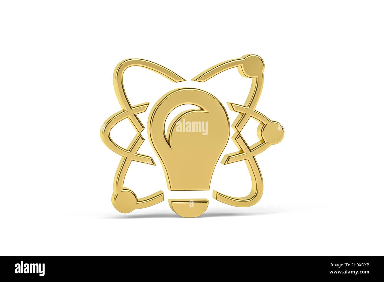 Golden physics icon isolated on white background - 3D render Stock ...