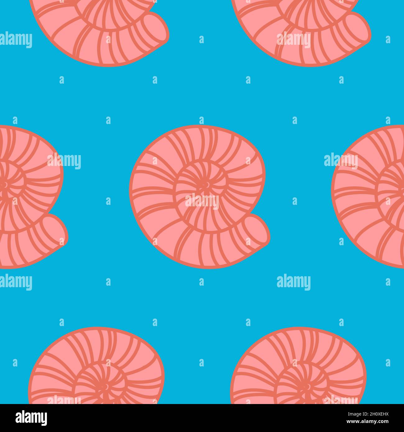 Seamless pattern sea shell pink blue, tiles for textile decoration ...