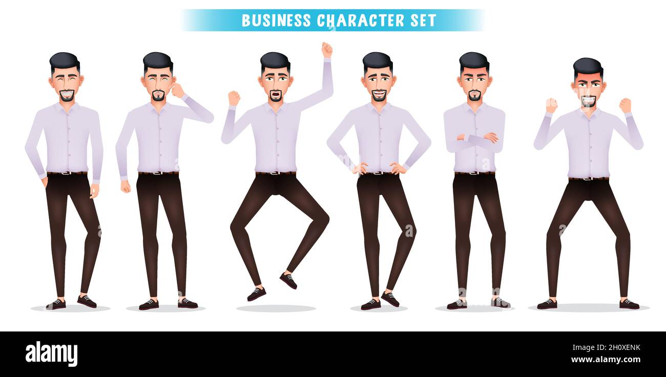 Businessman characters vector set. Business man boss characters in ...
