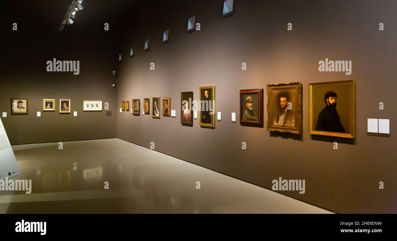 Paintings exhibition in national museum of Catalan visual art Stock ...
