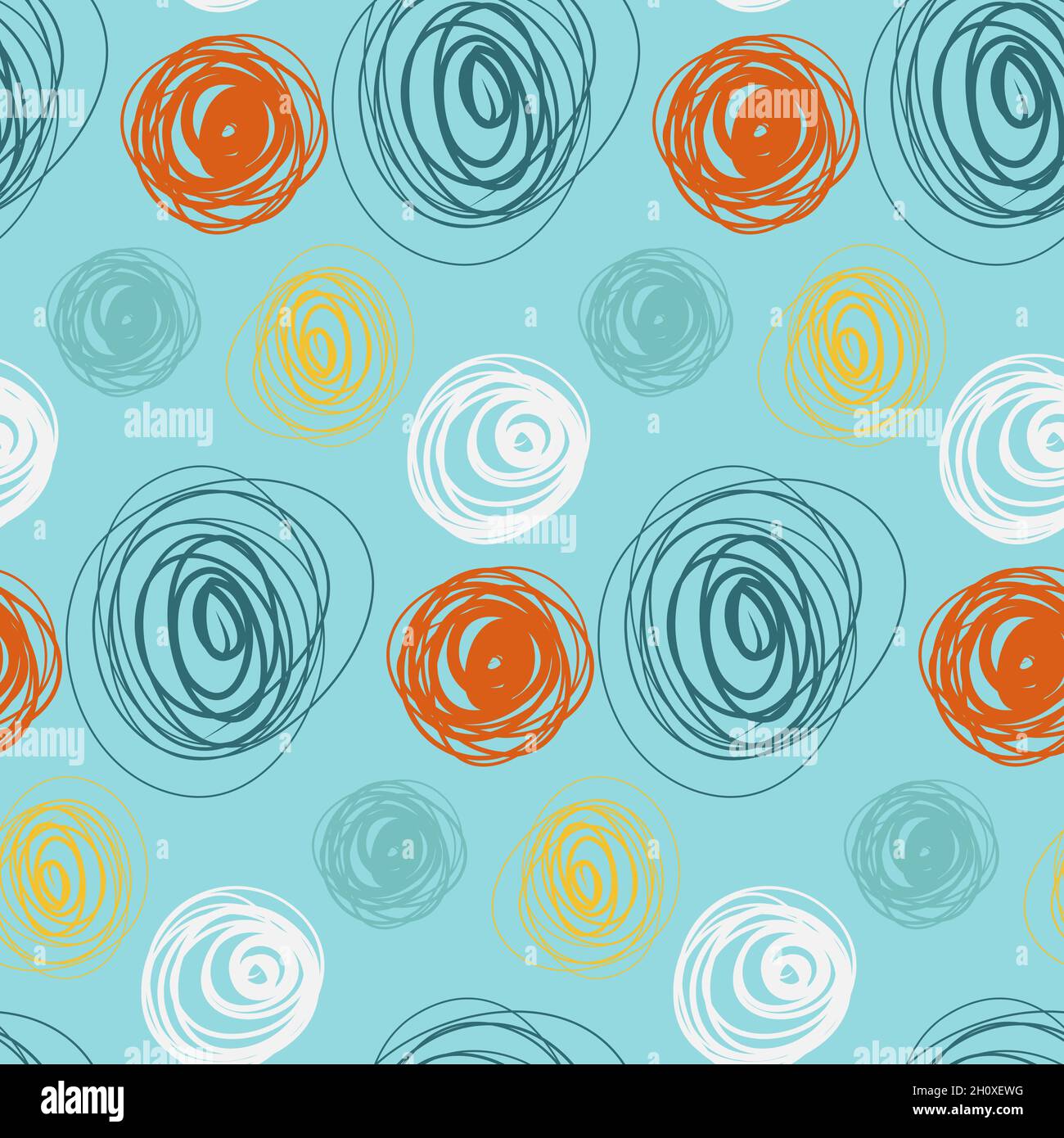 Cute abstract circle seamless pattern, abstract psychedelic vector ...