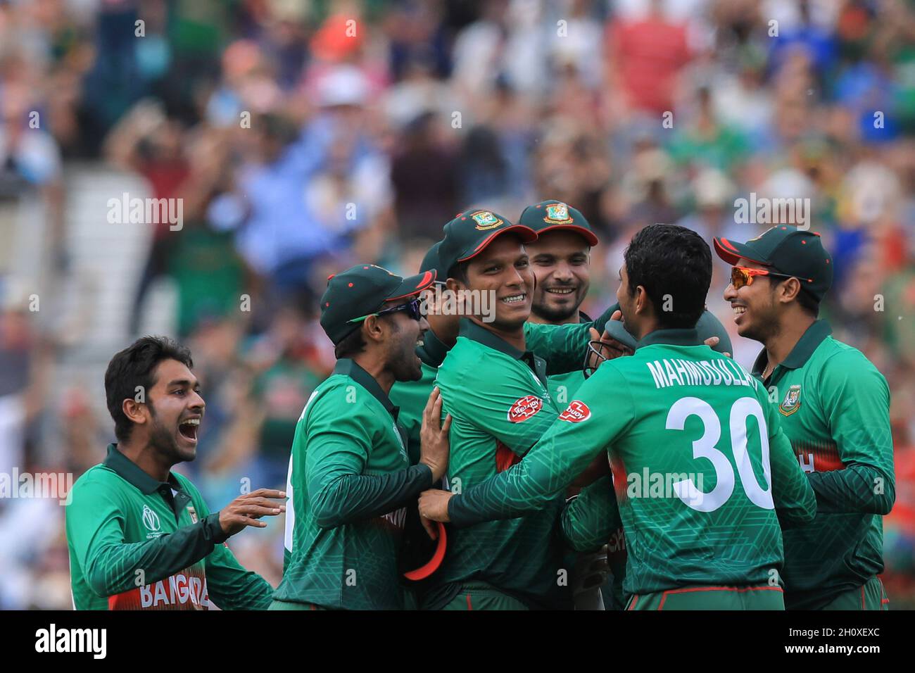 Bangladesh cricket players celebrate during the 5th match of the ICC ...