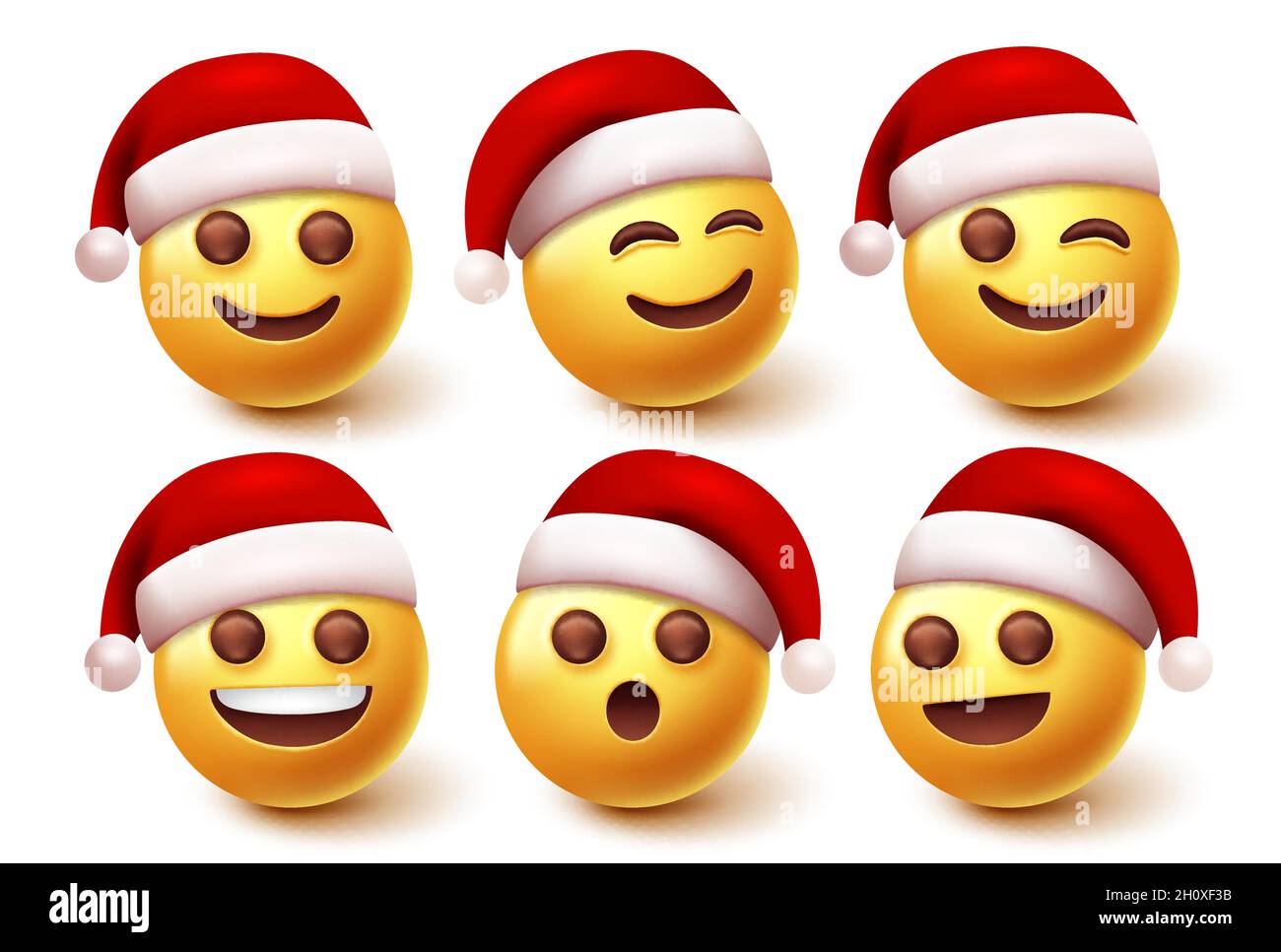 Emoji santa christmas character vector set. Santa claus emojis ...