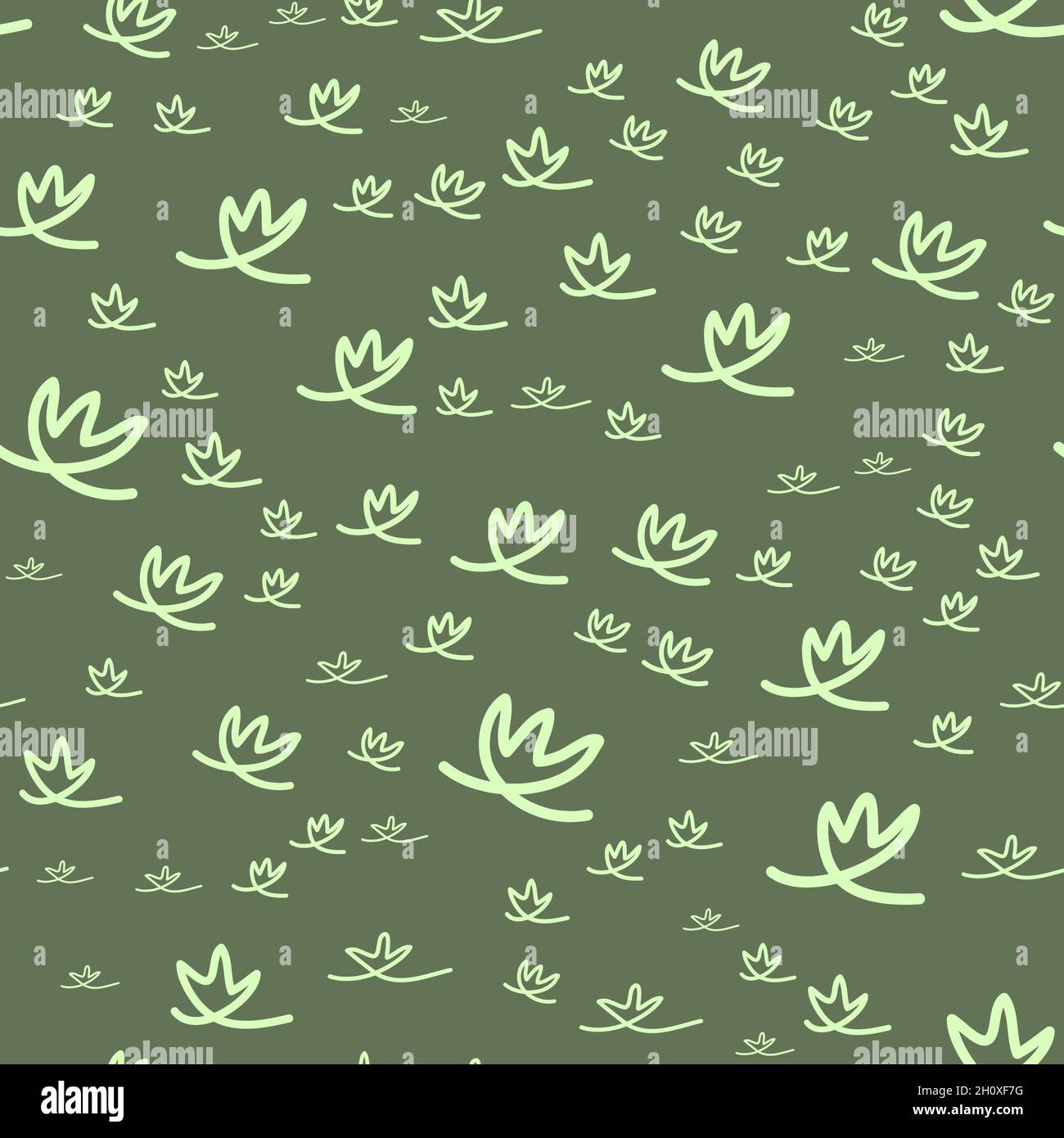 Seamless pattern, green marsh leaf plant, simple design for textiles ...