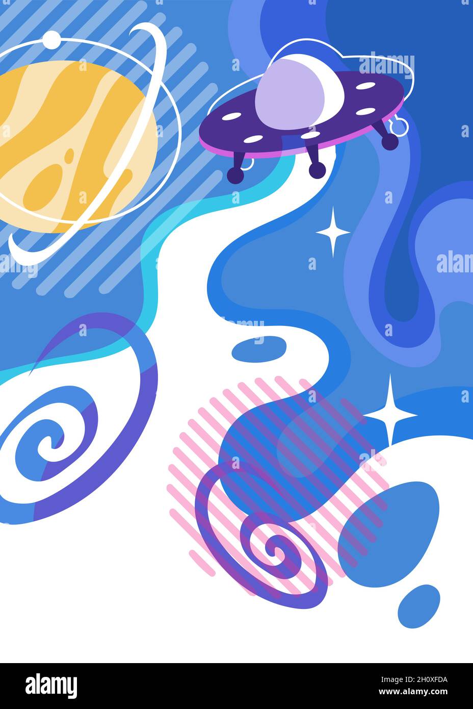 Ufo saucer in outer Stock Vector Images - Alamy