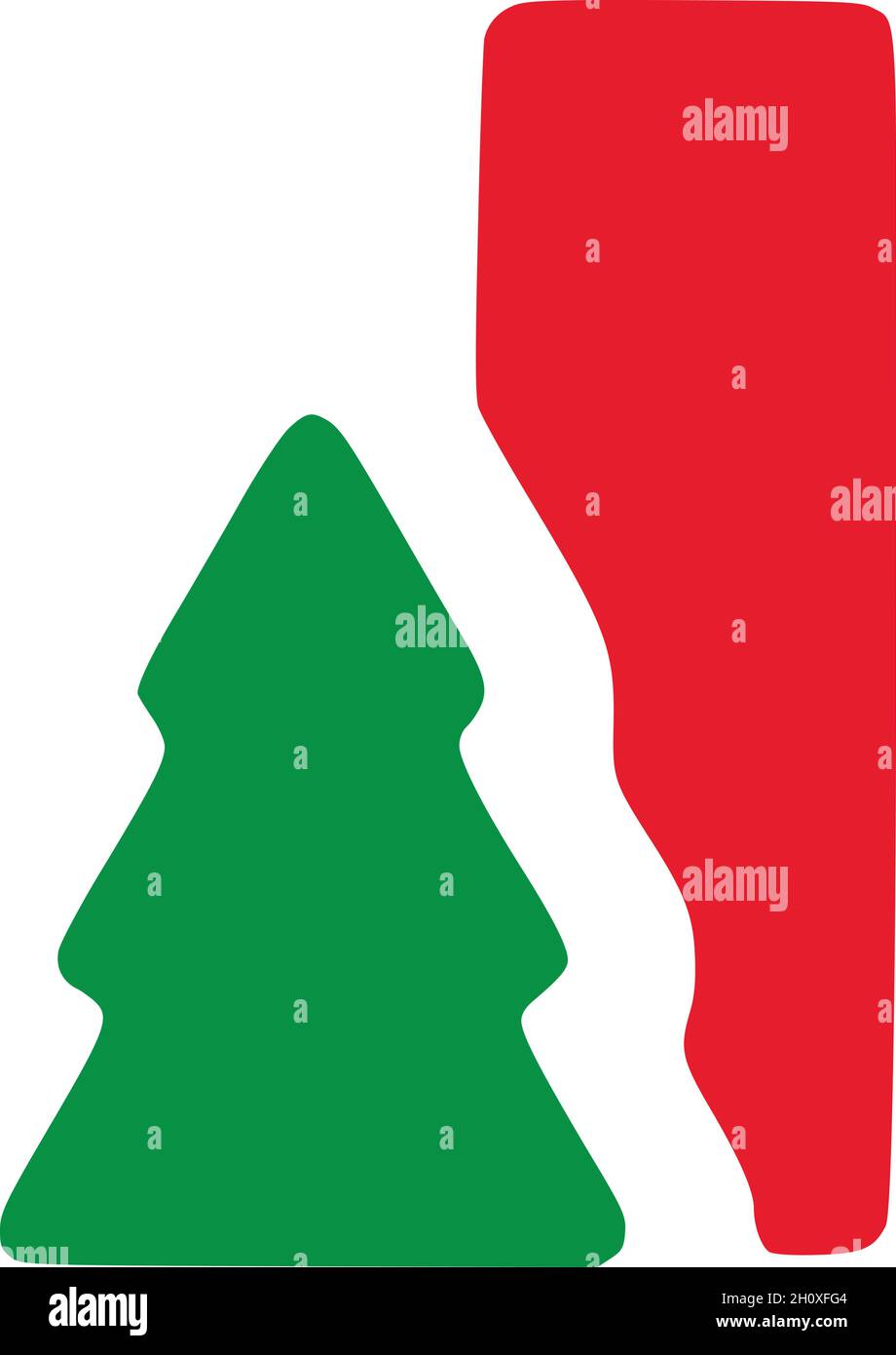 Red letter i with fir vector clip art, Christmas lettering isolated on ...