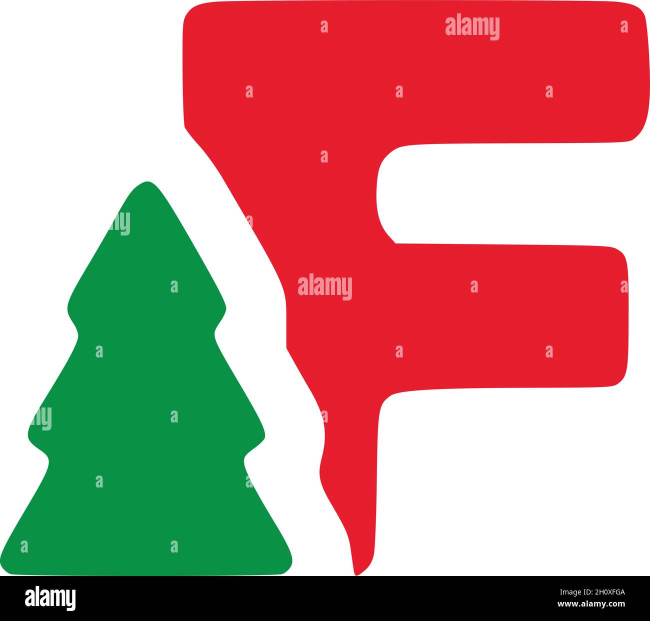 Red letter f with fir vector clip art, Christmas lettering isolated on ... Red letter f with fir vector clip art, Christmas lettering isolated on ...