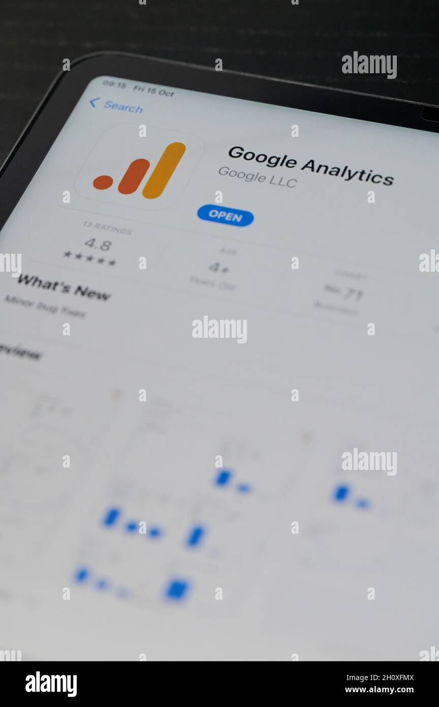 New york, USA - October 15 2021: Install Google analytics app on ...