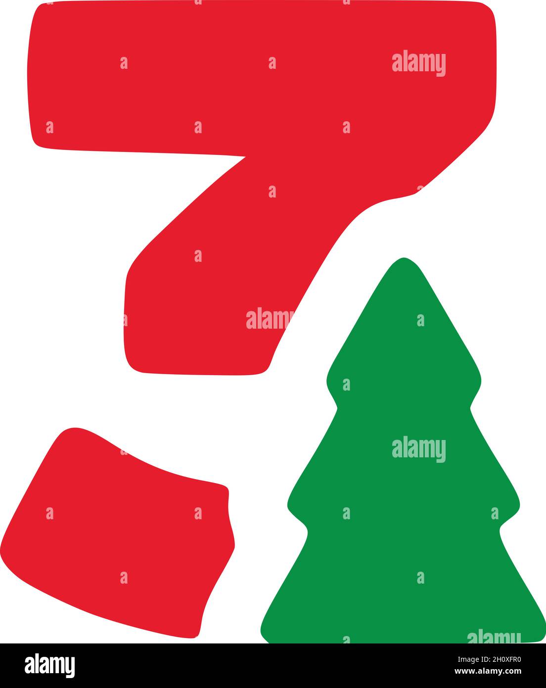 Number 3 with fir vector clip art, Christmas lettering isolated on ...