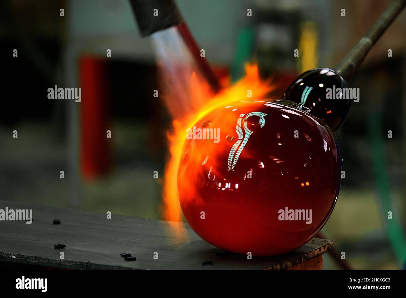 Inside Venini famous glass Factory during the Glass art Conference in ...