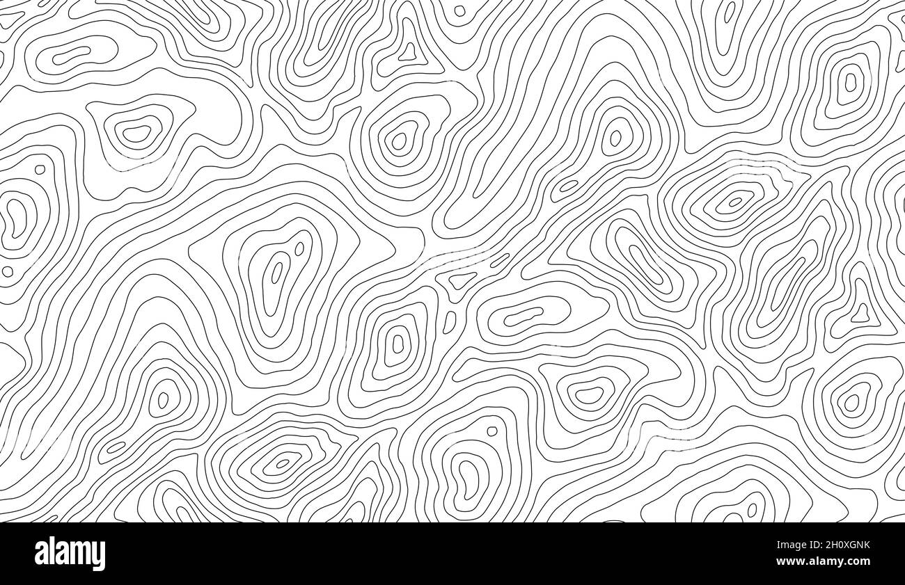 Mountain hiking trail over terrain. Contour background geographic grid ...