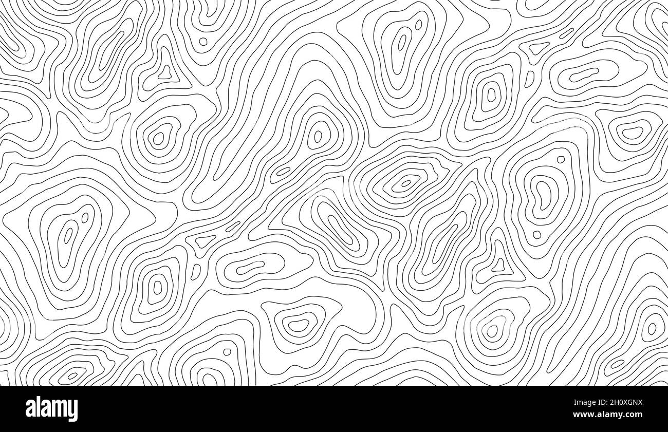 Seamless vector topographic map background. Line topography map ...