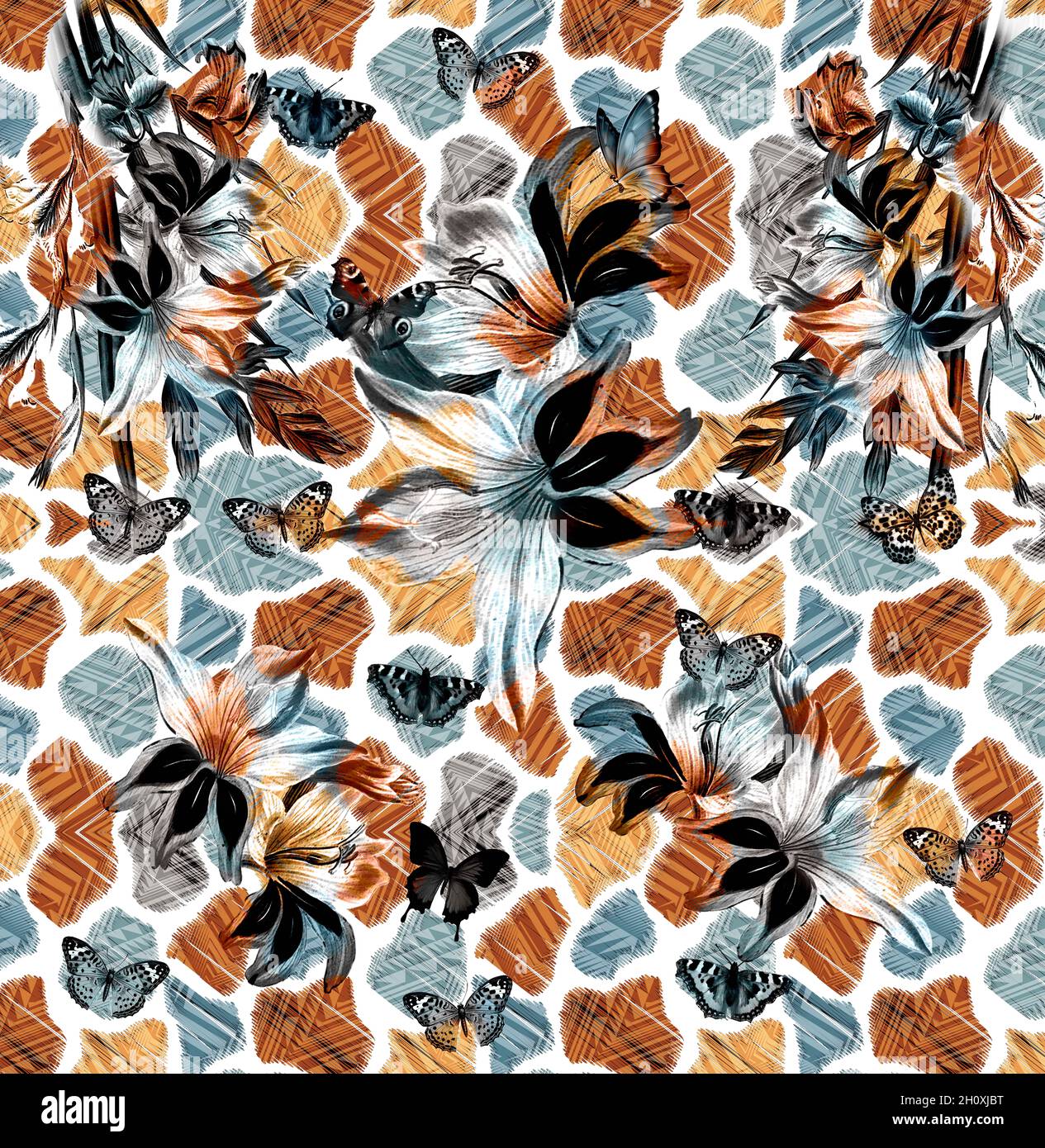 textile fashion prints, modern designs Stock Photo - Alamy