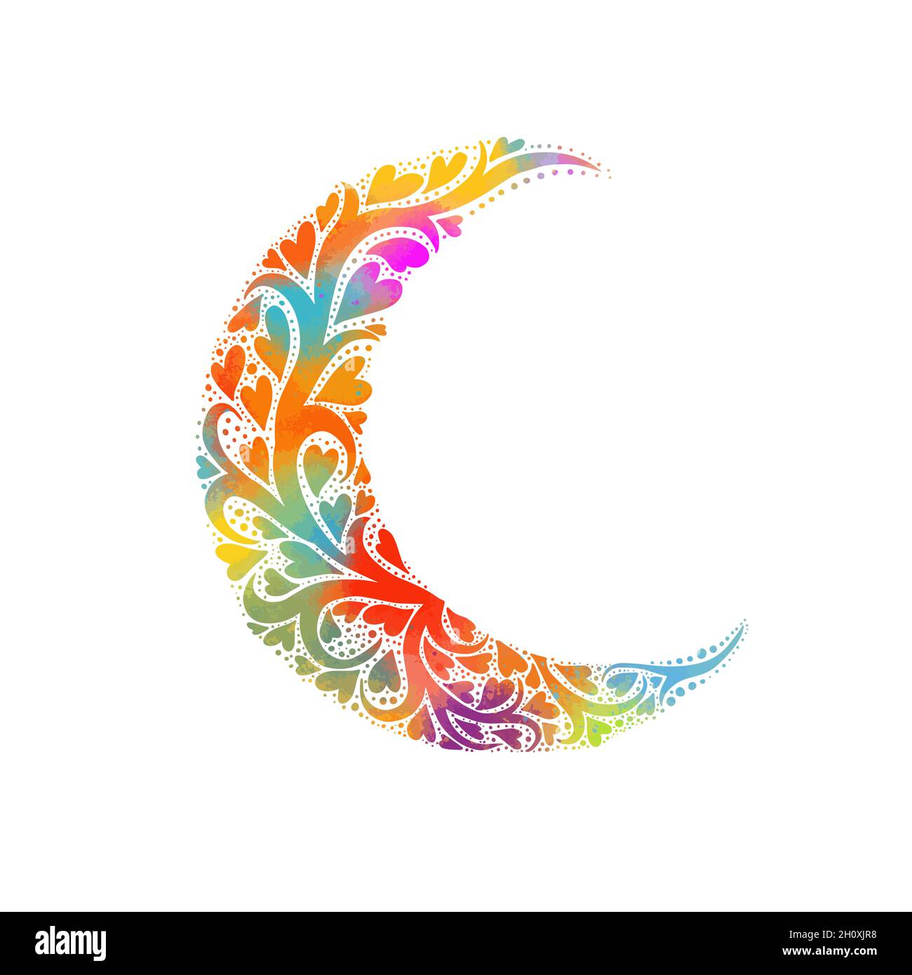 Ramadan Kareem. Multicolored Moon. Vector illustration Stock Vector ...