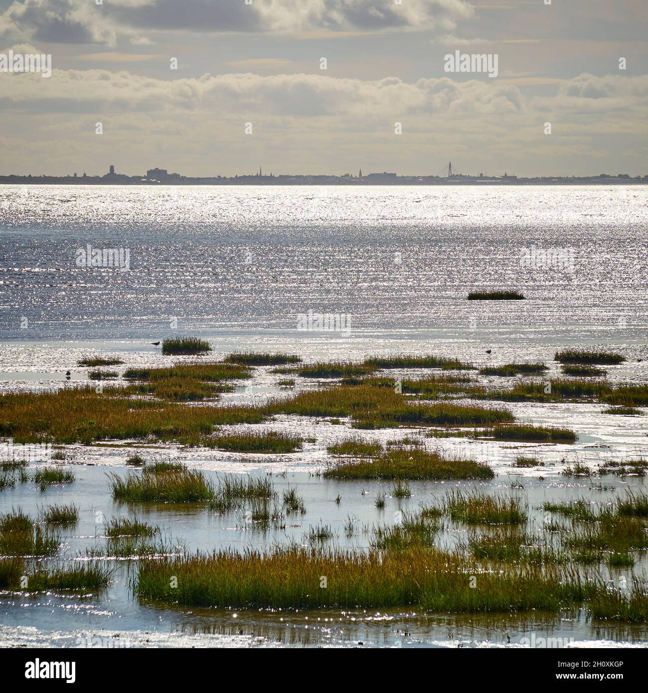 View across the River Ribble estuary from Lytham over to Southport ...